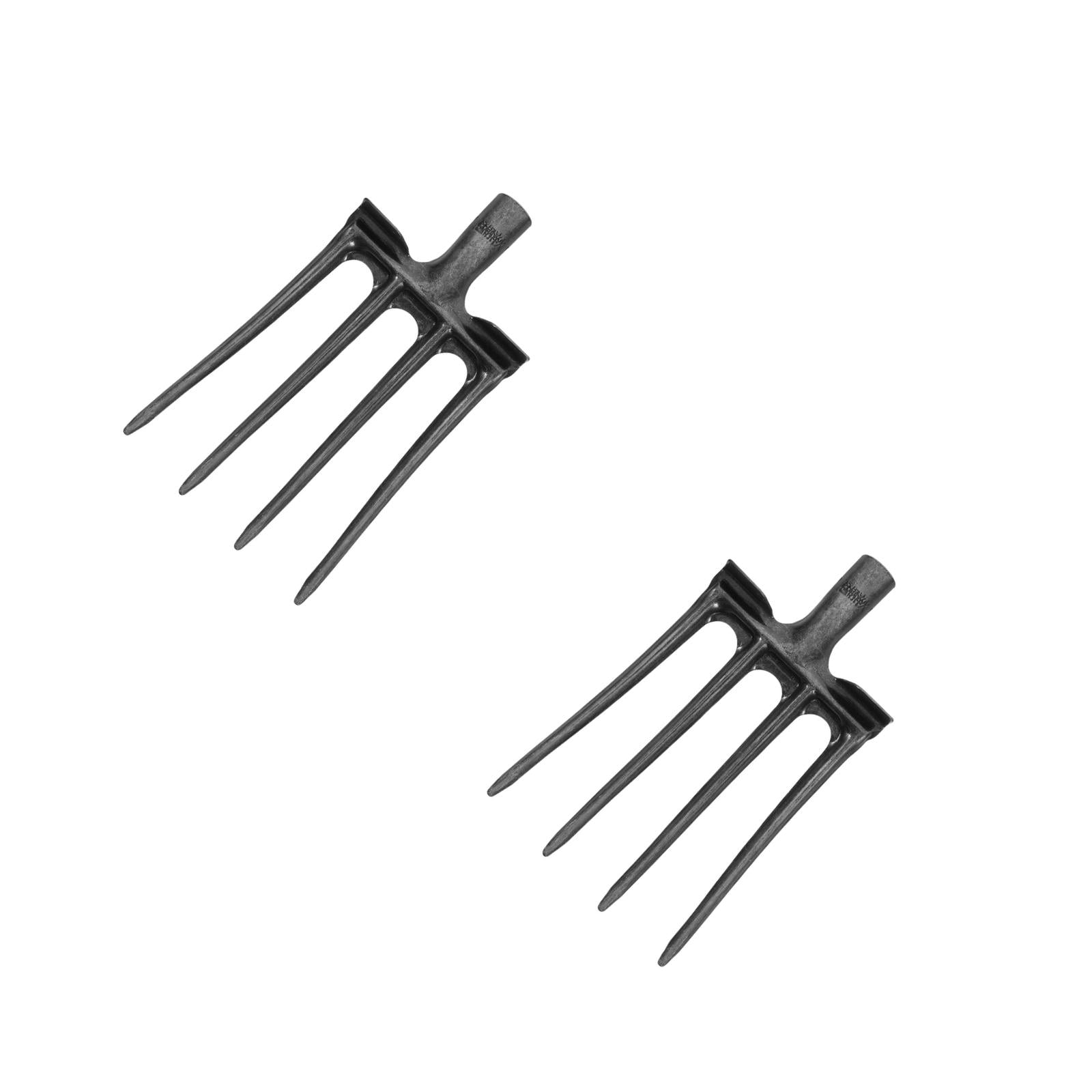 Masteelf 2pcs Pitch Fork Replacement Head Four-Prong Garden Fork Heavy ...