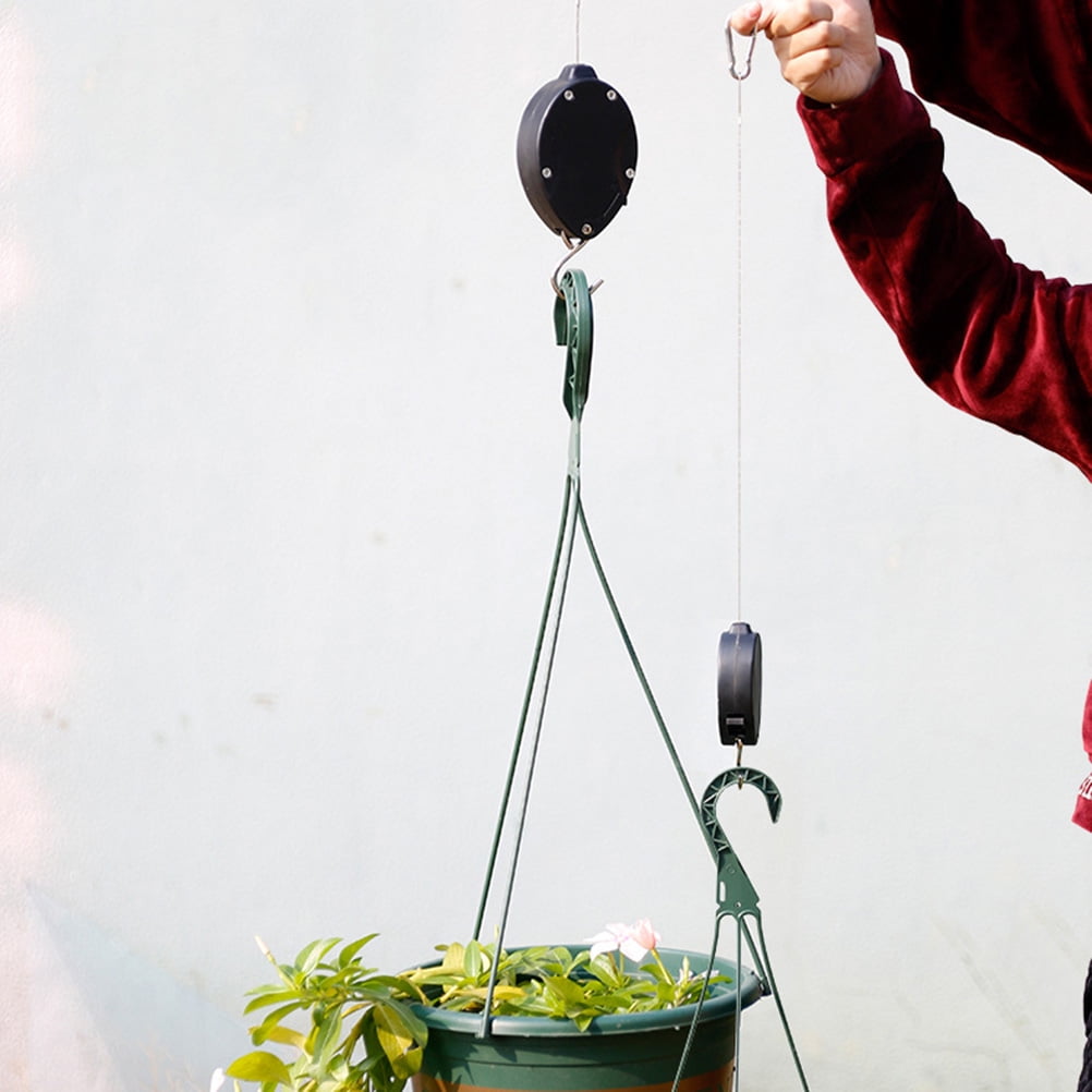 Masteelf 2pcs Plant Pulley Retractable Hanging Flower Basket Hook ...