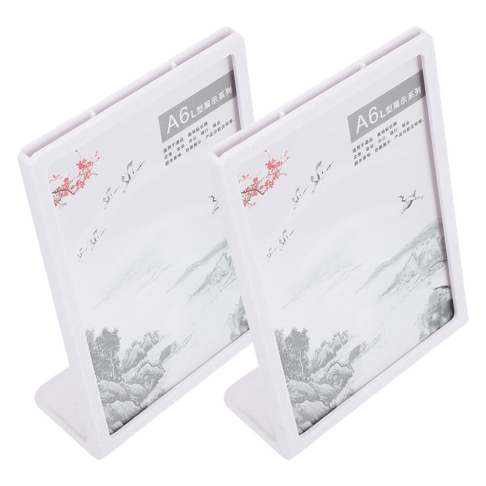 Masteelf 2pcs Plastic Display Stands L-shaped Price Tag Holders Desktop ...