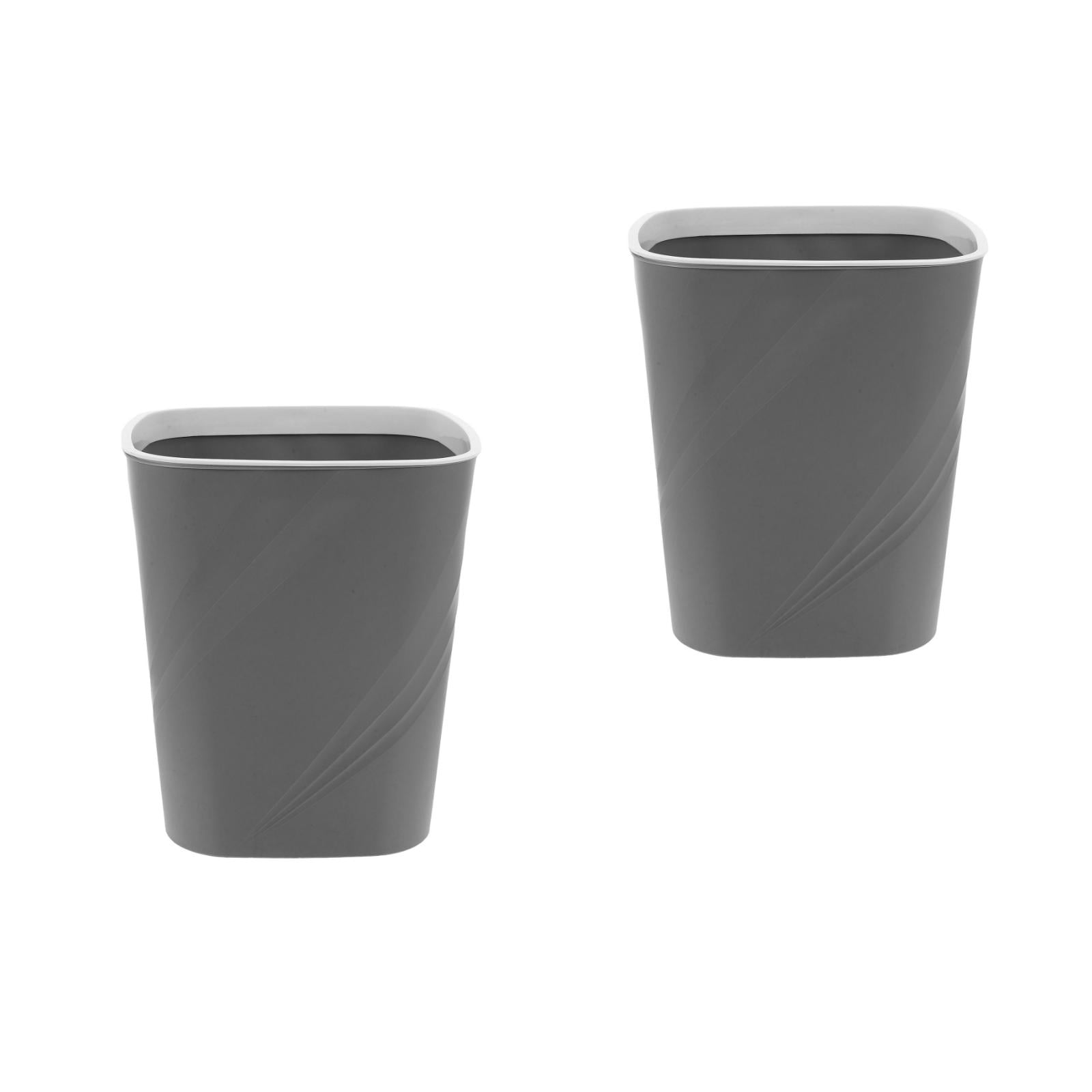 Masteelf 2pcs Plastic Trash Grey Garbage Bin Large Wastebasket Trash ...