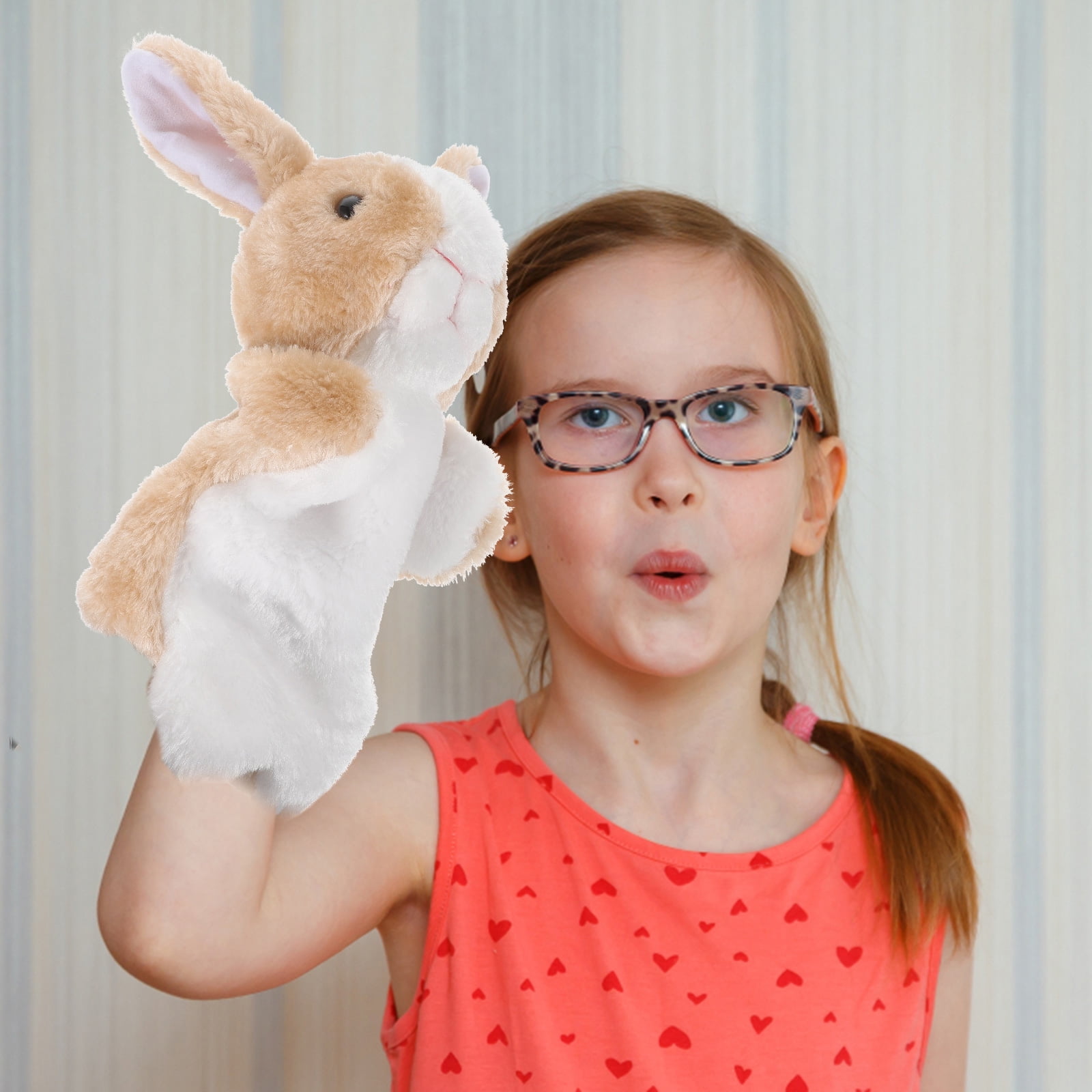 Masteelf 2pcs Plush Animal Hand Puppets Rabbit Hand Puppets Stuffed ...