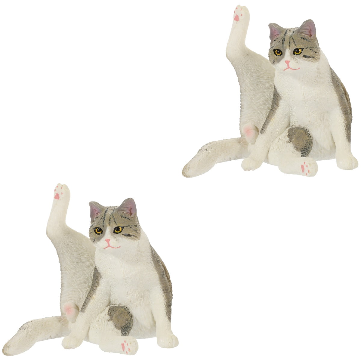 Masteelf 2pcs Realistic Cat Figurine Lifelike Cat Statue Cat Model ...