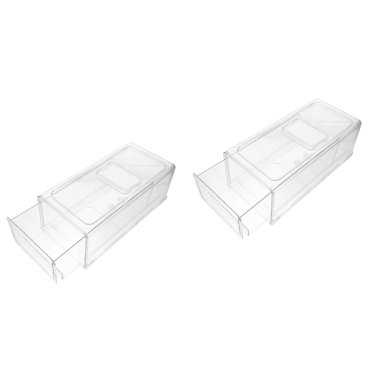 Masteelf 2pcs Refrigerator Organizer Bins, Clear Refrigerator Storage ...