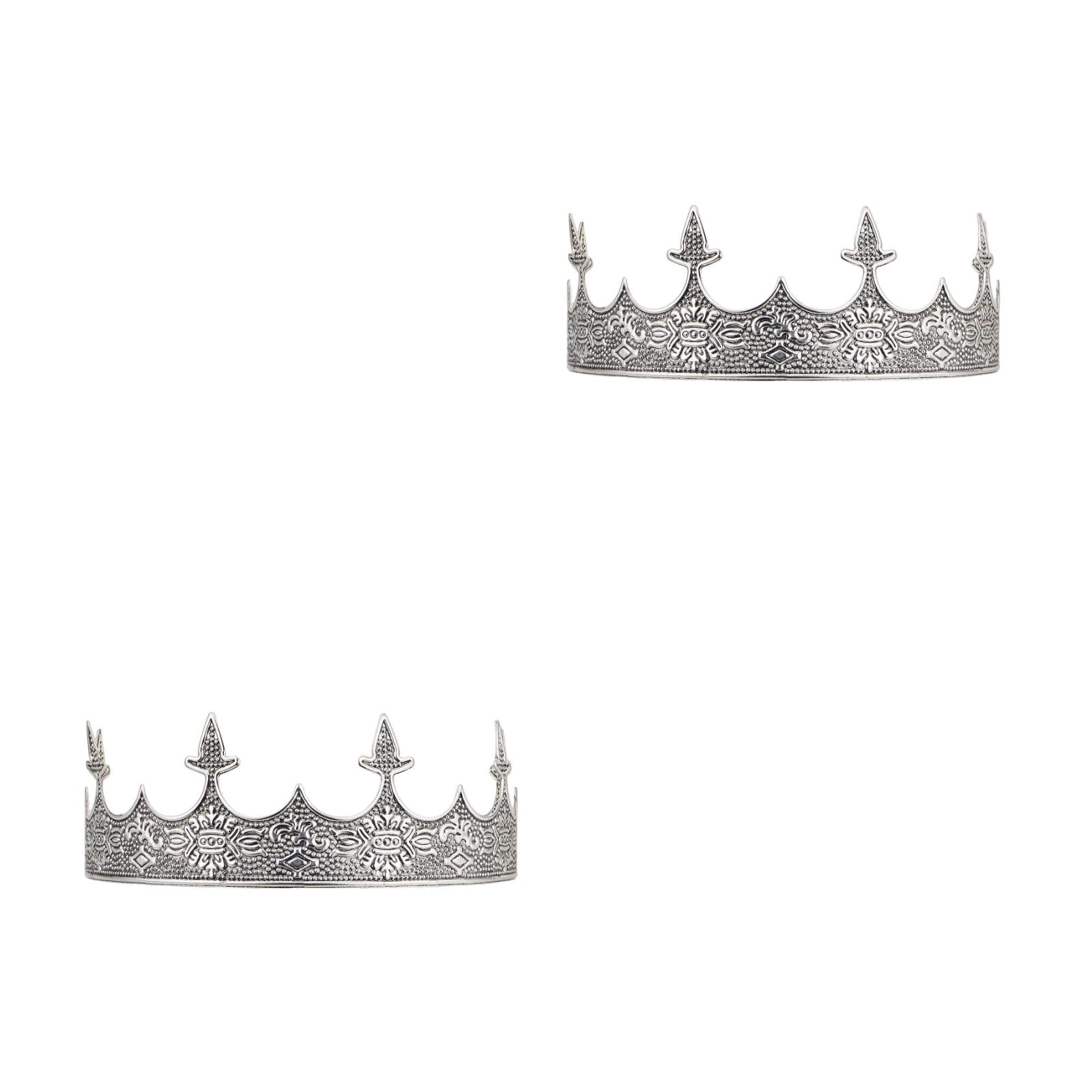 Masteelf 2pcs Royal Full King Crown Metal Crowns and Tiaras for Men ...