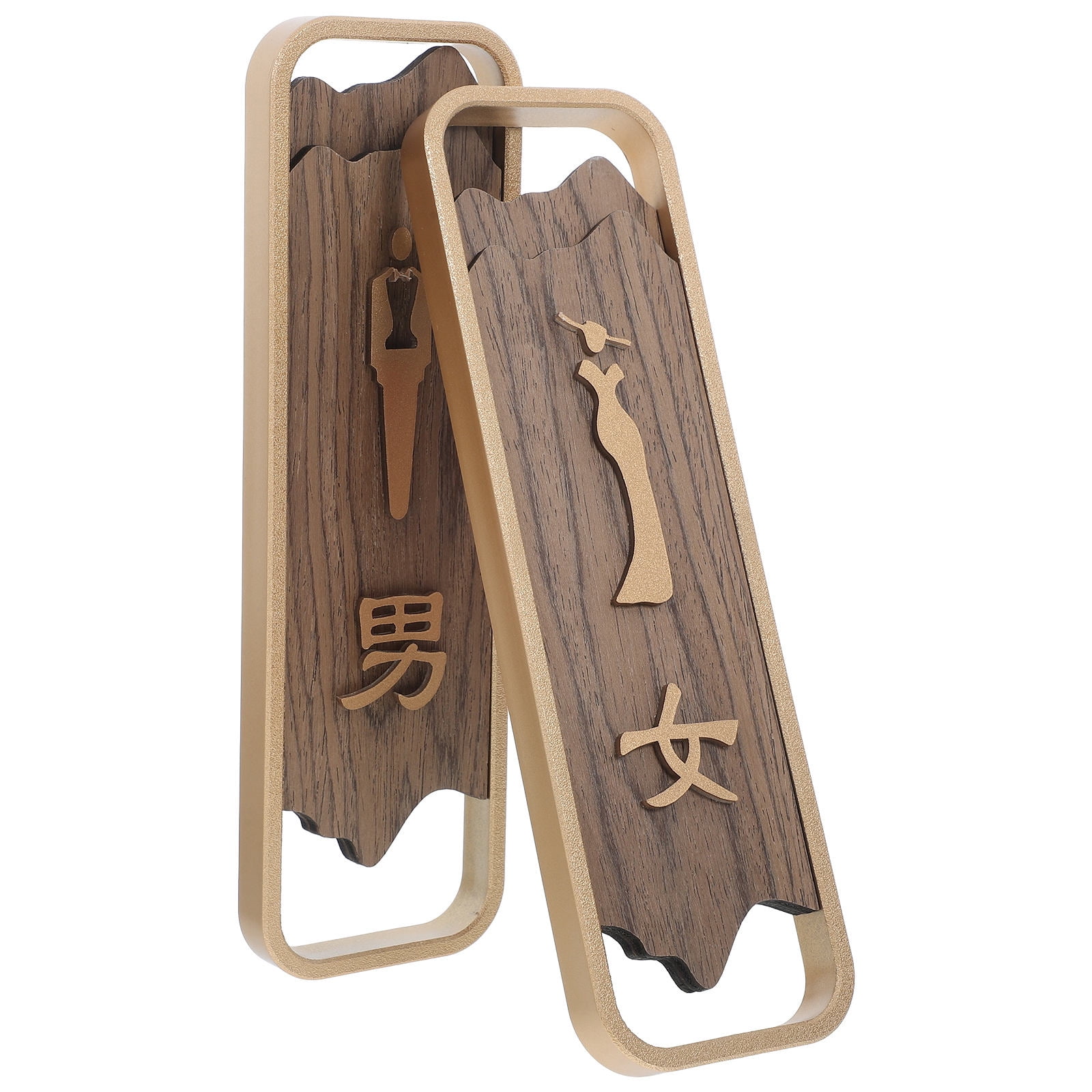 Masteelf 2pcs Rustic Wooden Restroom Sign Rustic Men Women WC Plaques ...