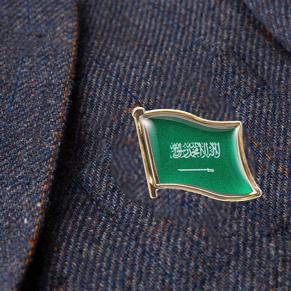 Masteelf 2pcs Saudi Arabia Flag Pins Saudi Arabia Country National Flag ...