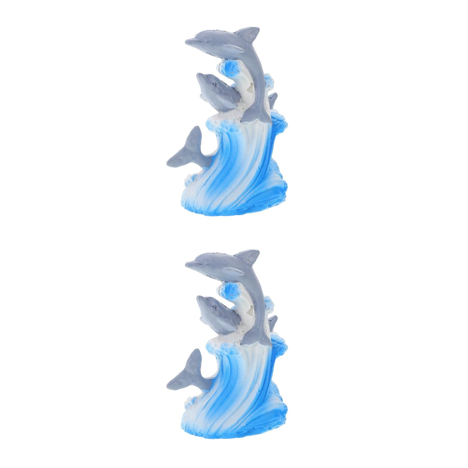 Masteelf Raindrops 2pcs Dolphin Statue Marine Figurines Collectible ...