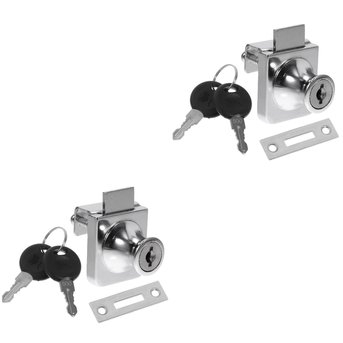 Masteelf 2pcs Sliding Glass Door Lock Glass Showcase Lock Display ...