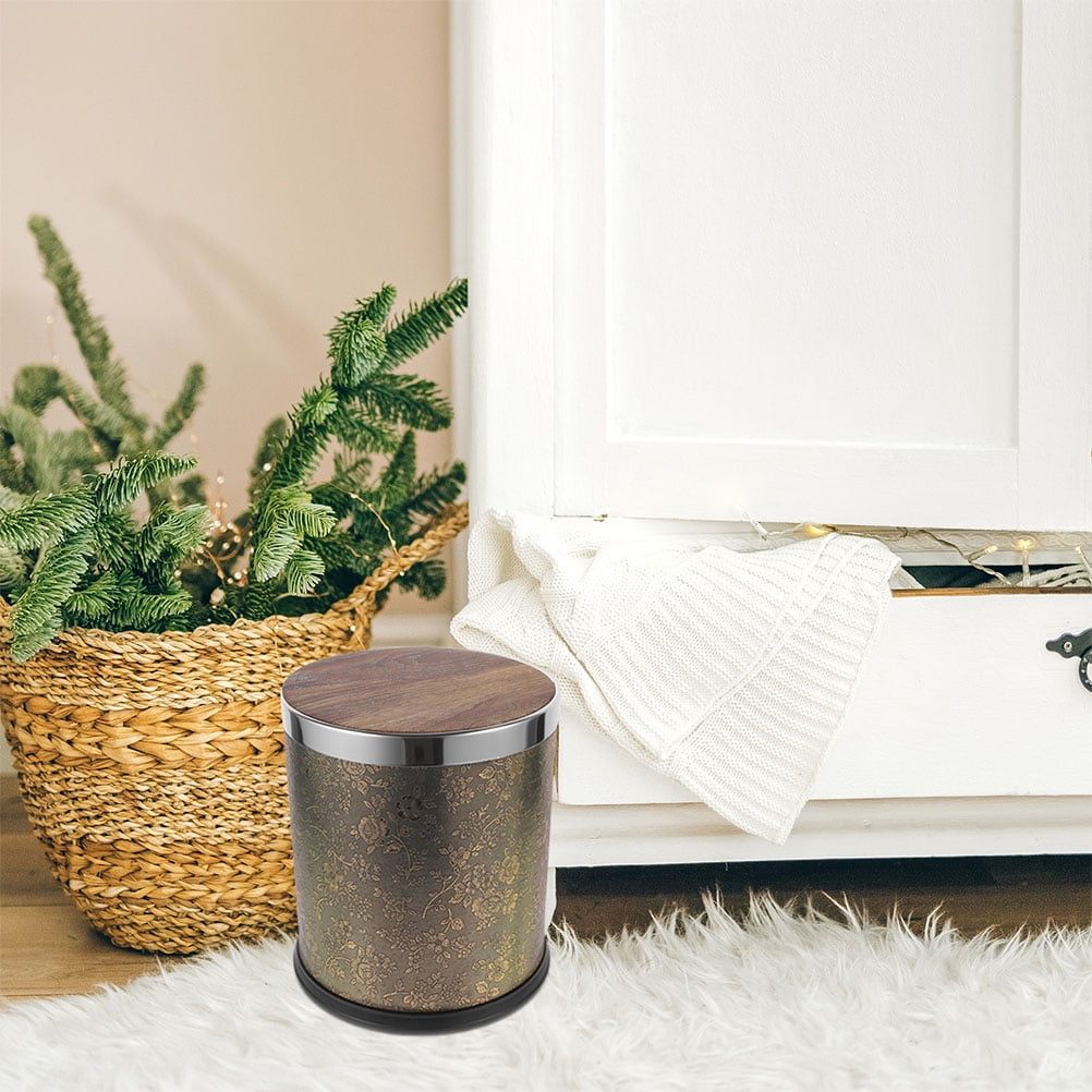 Masteelf 2pcs Trash Can Lids With Wood Grain Look Garbage Can Lid ...