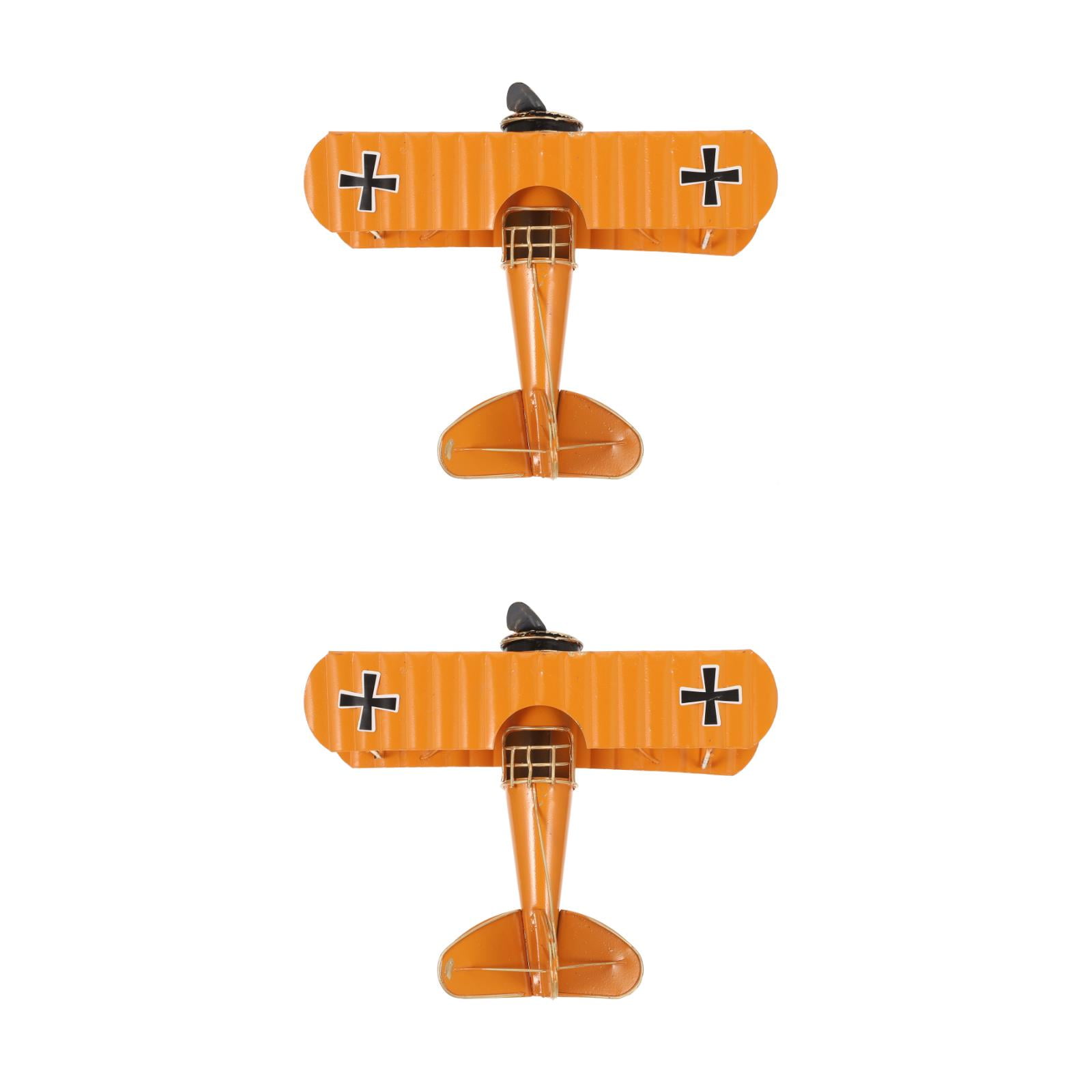 Masteelf 2pcs Vintage Aircraft Handicraft- Metal Biplane Plane Aircraft ...