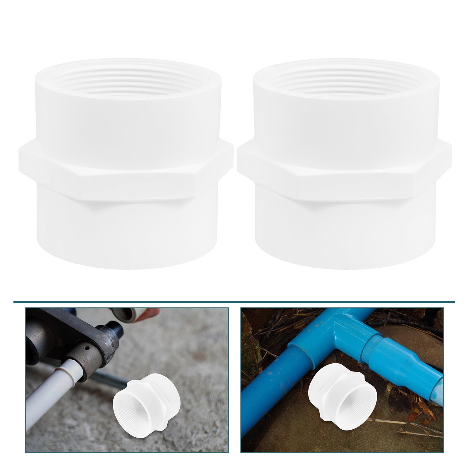 Masteelf 2pcs Water Pipe Joint Converter Pvc Pipe Adapter Connector Pvc ...