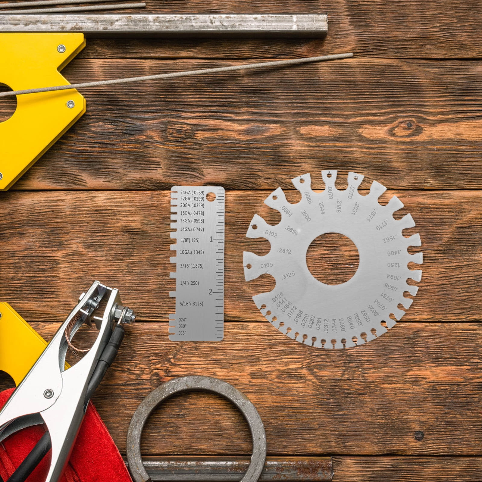 Masteelf 2pcs Wire Measuring Gauge Tool Round Gauge Wire Thickness ...