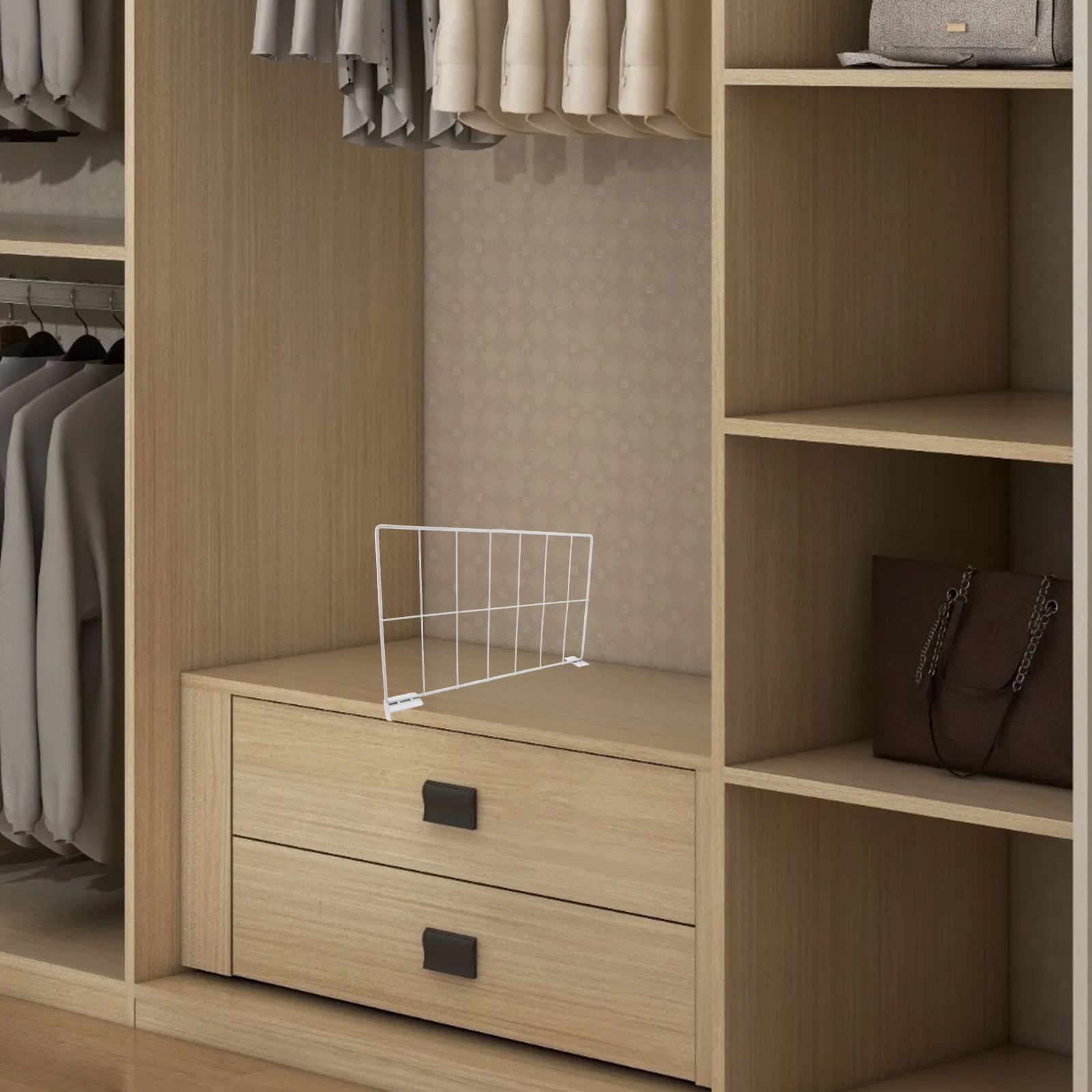 Masteelf 2pcs Wire Shelves Divider for Closet Pantry Heavy Duty Storage ...