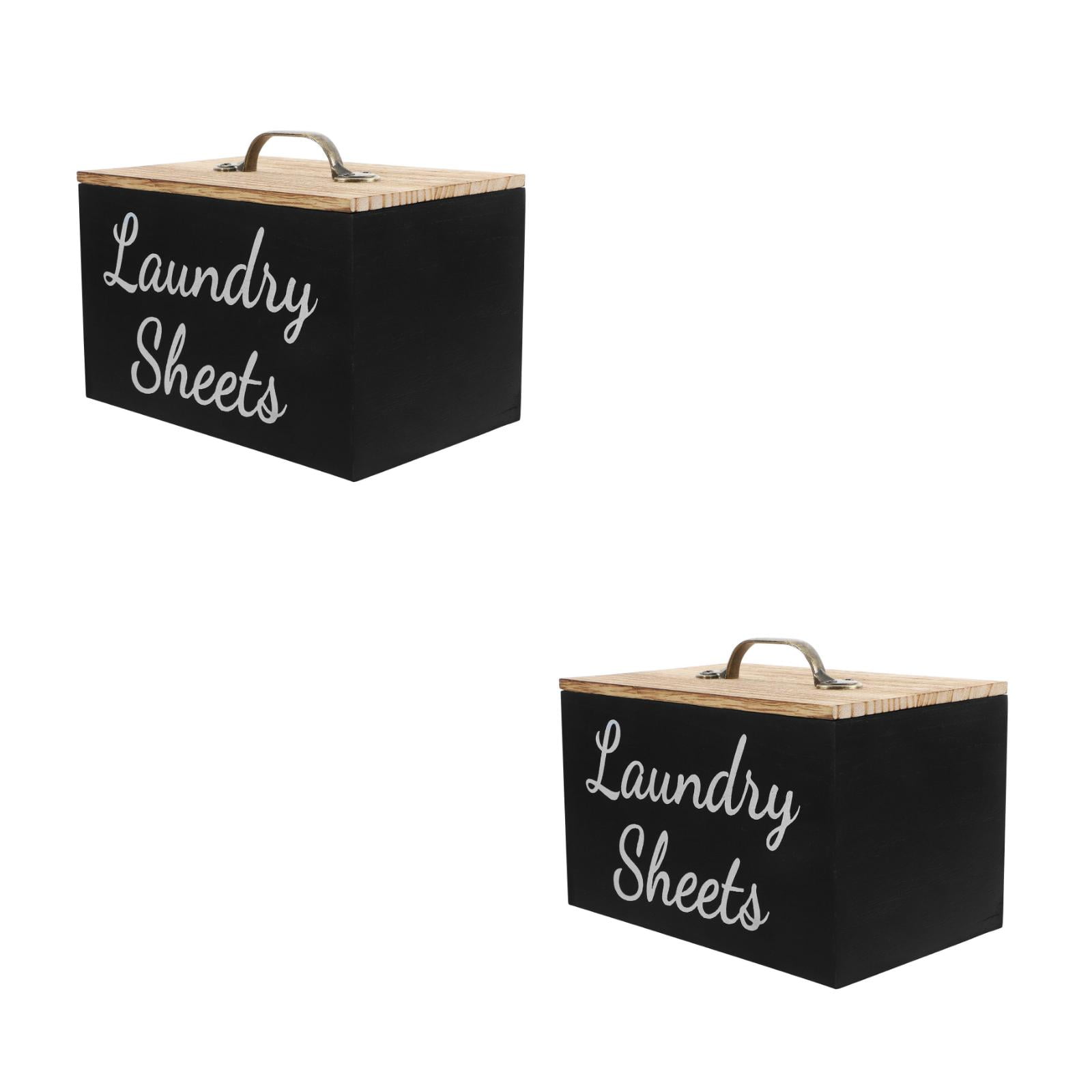 Masteelf 2pcs Wood Dryer Sheet Holder Wood Laundry Pod Container ...