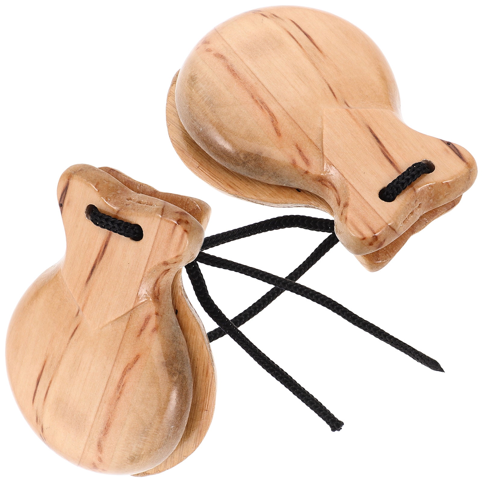 Masteelf 2pcs Wooden Cedar Castanets Rustic Wooden Percussion ...