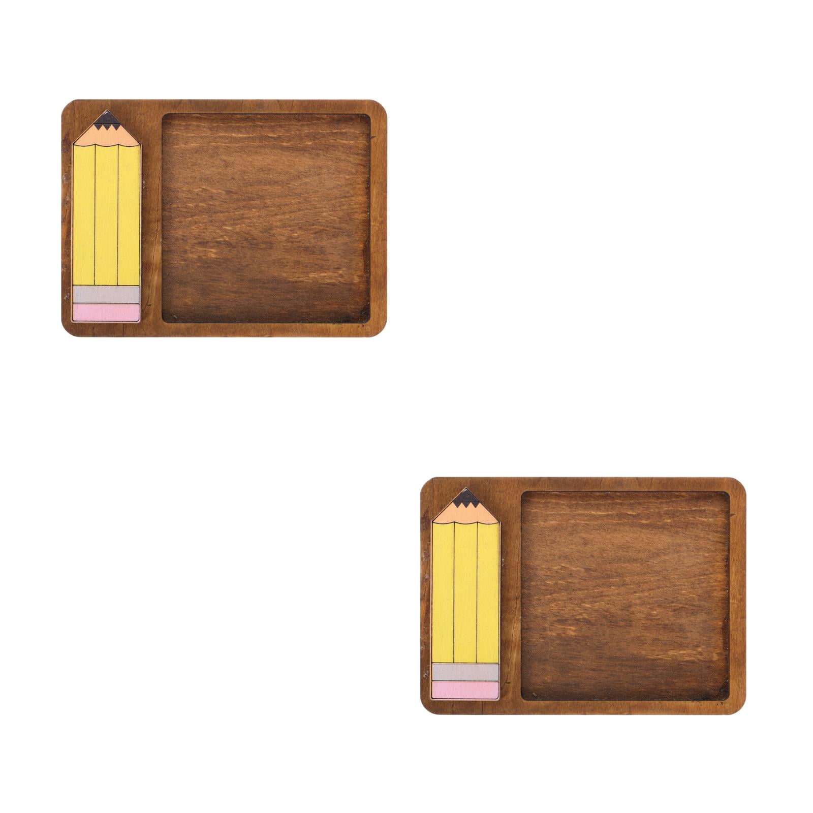 Masteelf 2pcs Wooden Sticky Tabs Container Desktop Wood Memo Notes Box ...