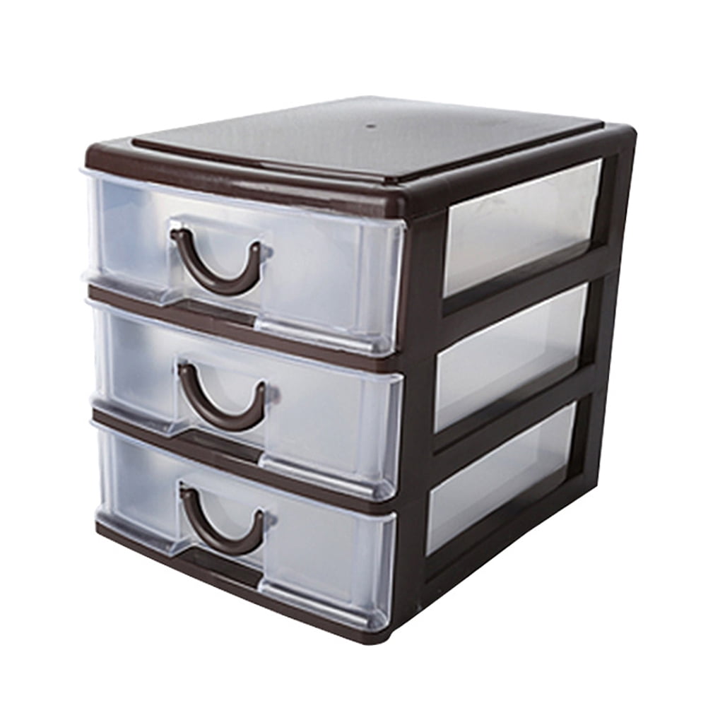 Masteelf 3 Layer Multifunctional Drawer Type Storage Box Plastic Brown ...