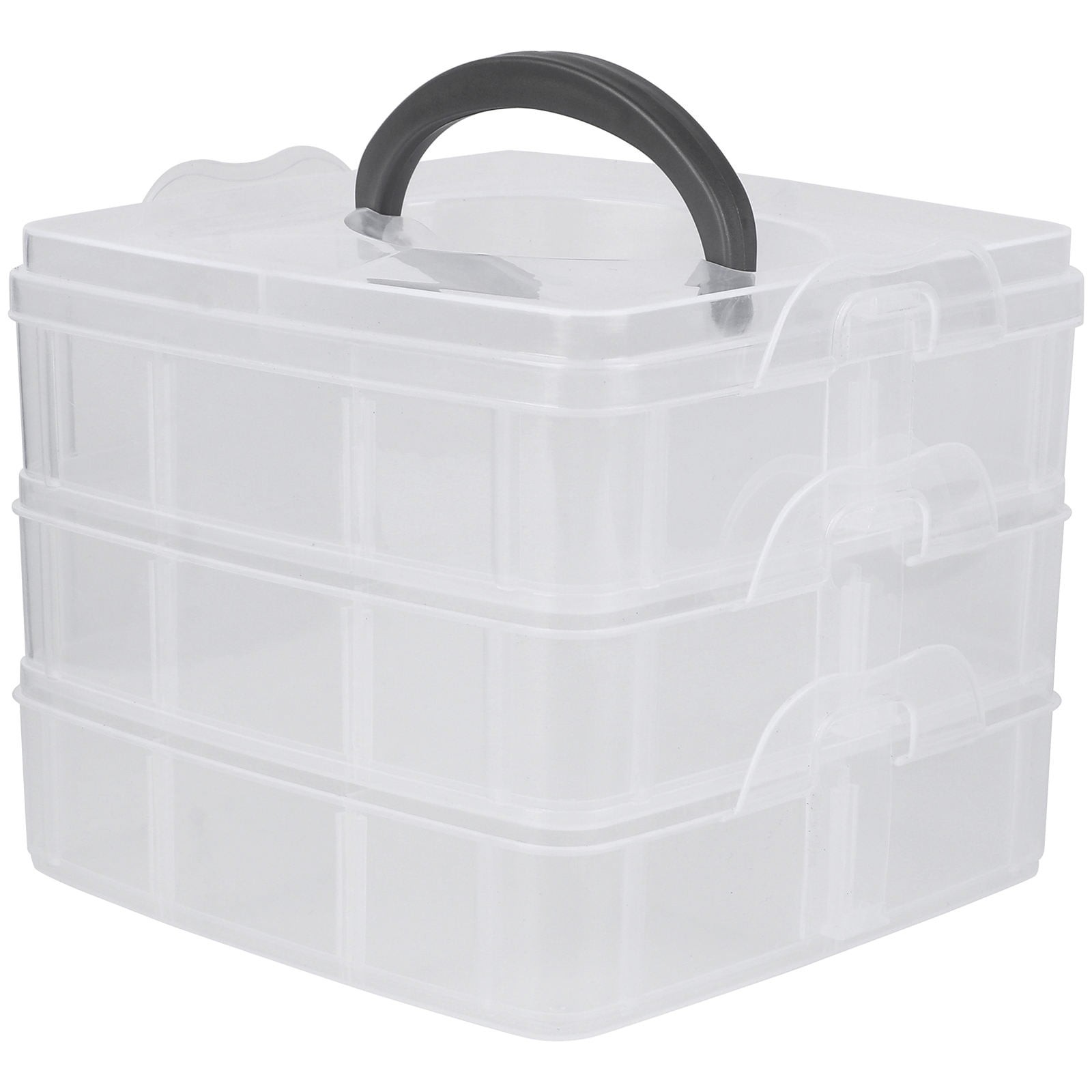 Masteelf 3 Layers Plastic Storage Box Toy Organizer Organization White ...