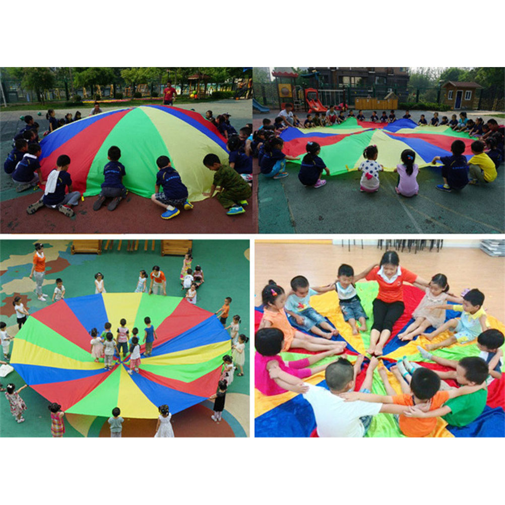 Masteelf 3 M Rainbow Umbrella Kids Play Parachute Portable Parachute ...