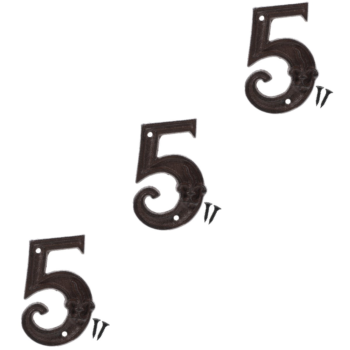 Masteelf 3 Pieces Cast Ironmetaldigital Mailbox Numbers Marquee The ...