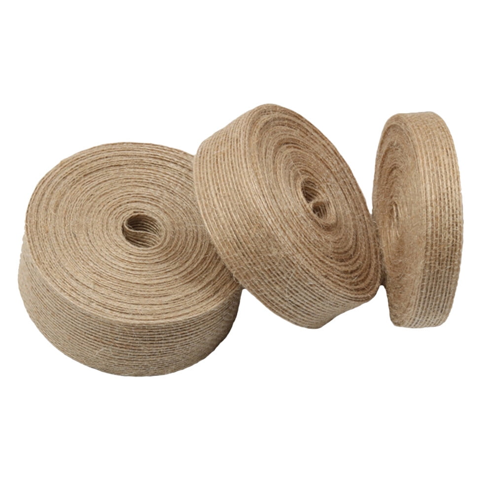Masteelf 3 Rolls 2 cm 10 Meters Wide Craft Ribbon Burlap Spool Natural ...