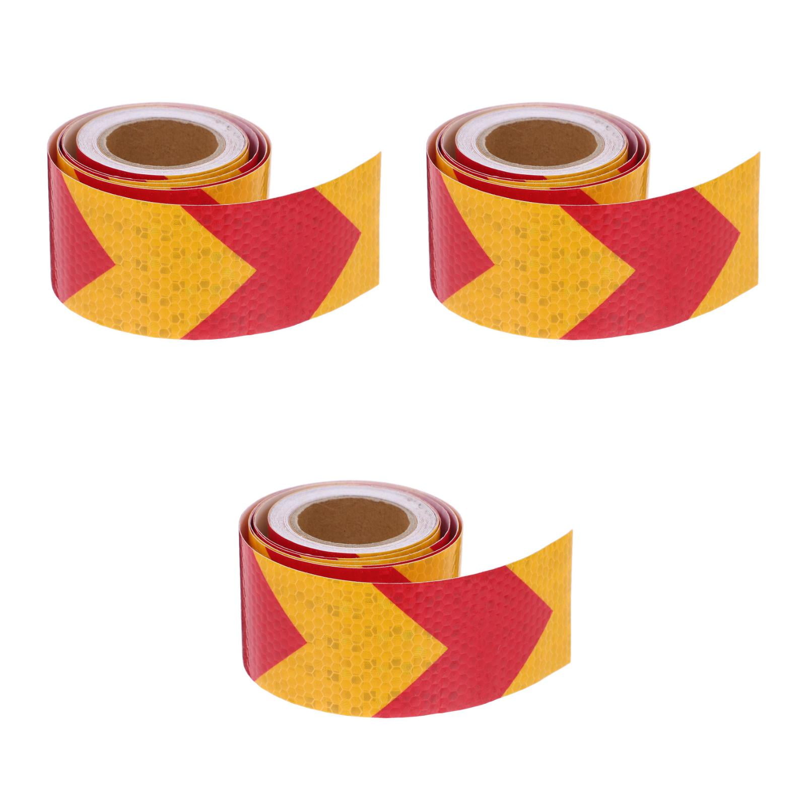 Masteelf 3 Rolls Reflective Safety Tape Arrow Caution Outdoor Security ...