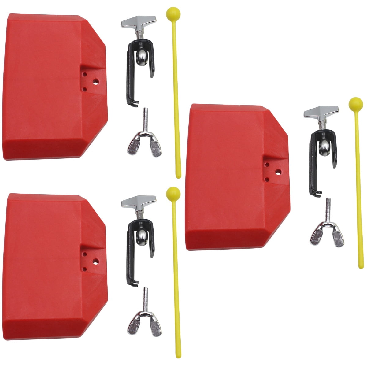 KALLORY Parents and Children Music Practice Red Cowbell 3 Sets 6x5in ...