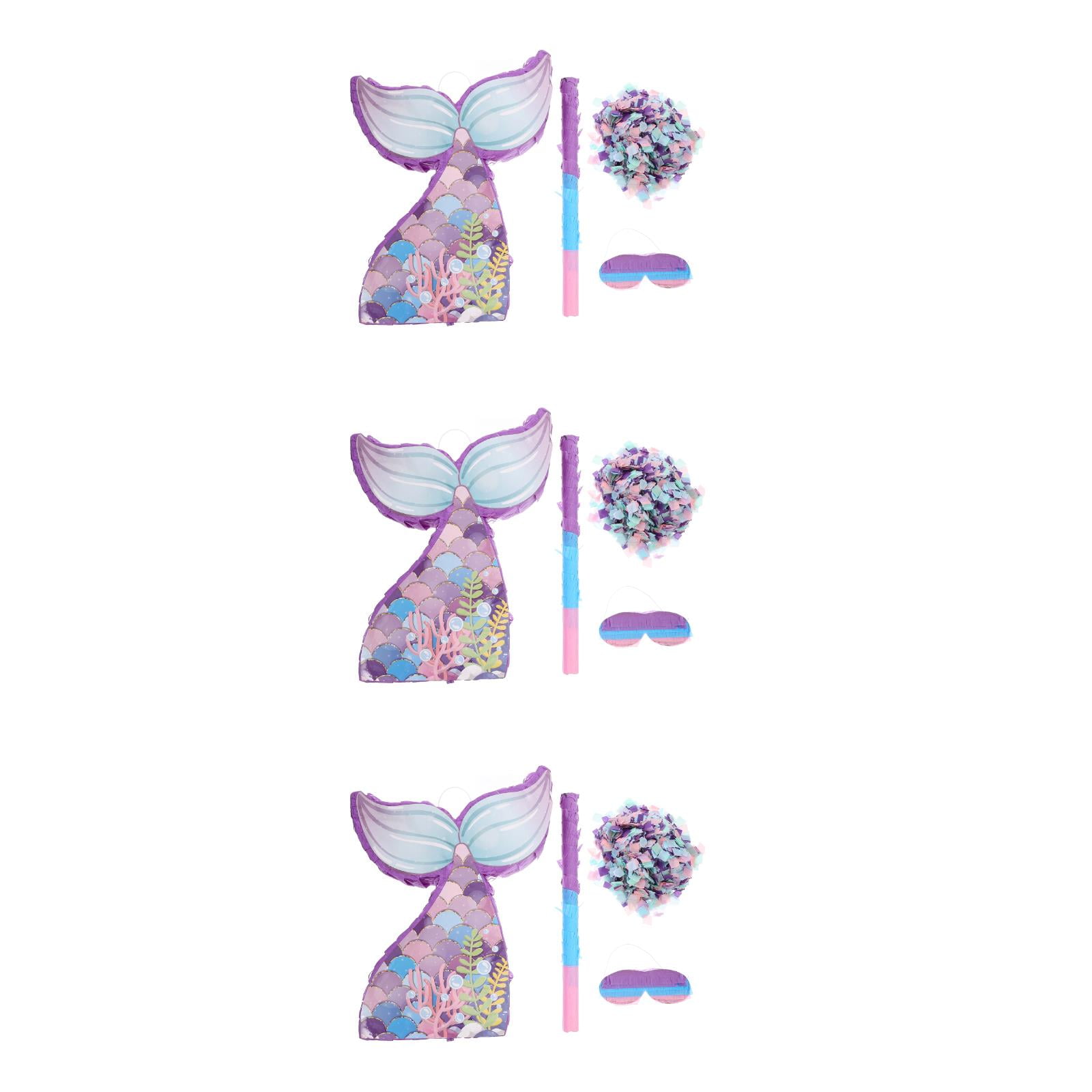 Masteelf 3 Sets Mermaid Paper Pinata Birthday Mermaid Tail Pinata with ...