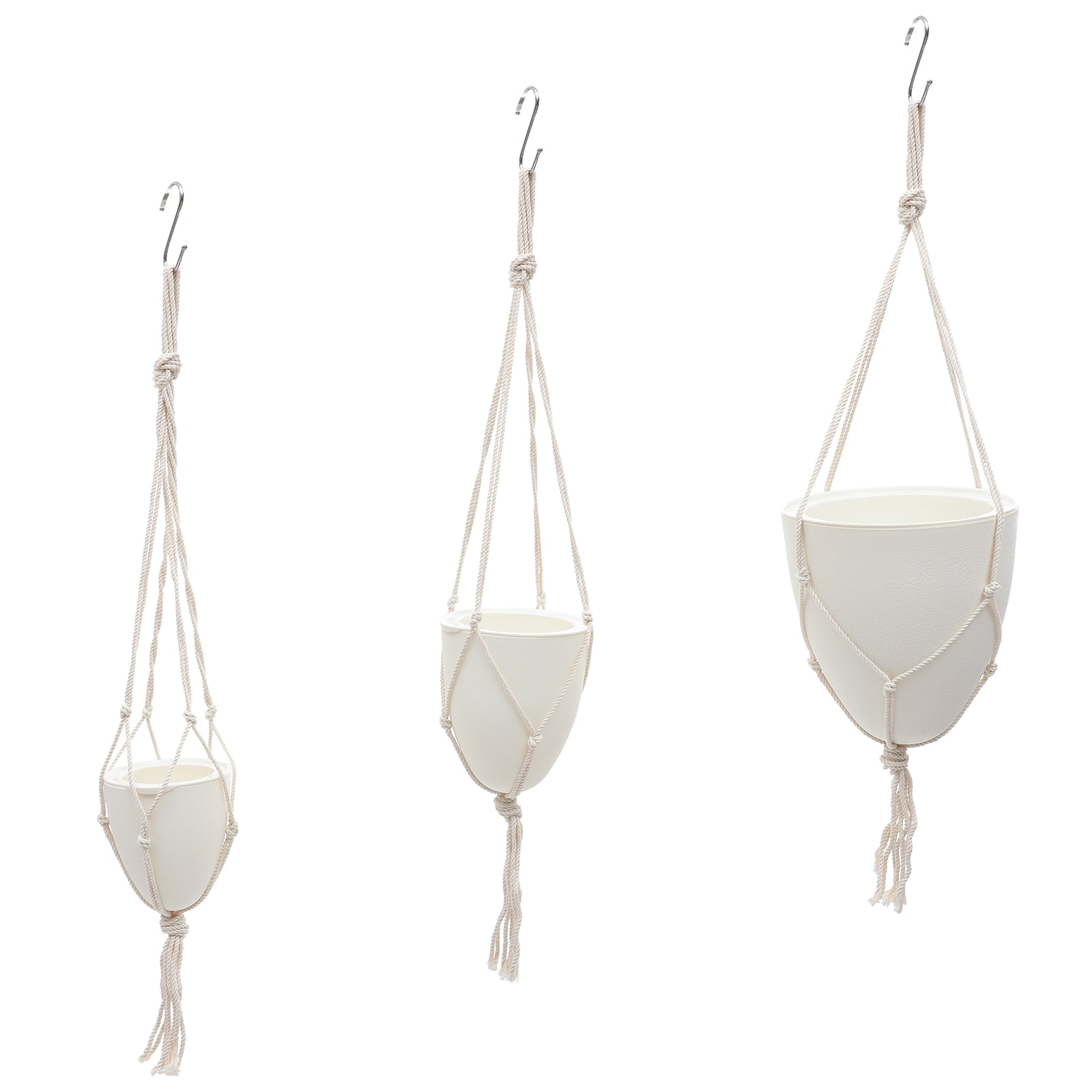 Masteelf 3 Sets Planters Macrame Holder Flowerpot Cotton Rope ...