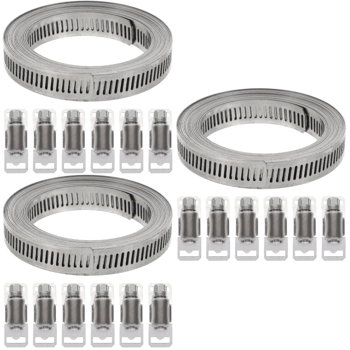 Masteelf 3 Sets Stainless Hose Clamp Line Clip Worm Drive Clamp with ...