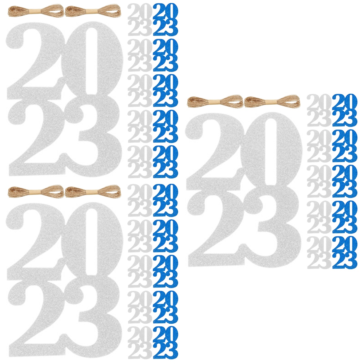 Masteelf 3 Sets of Vase 2023 Labels Glitter 2023 Graduation Labels ...