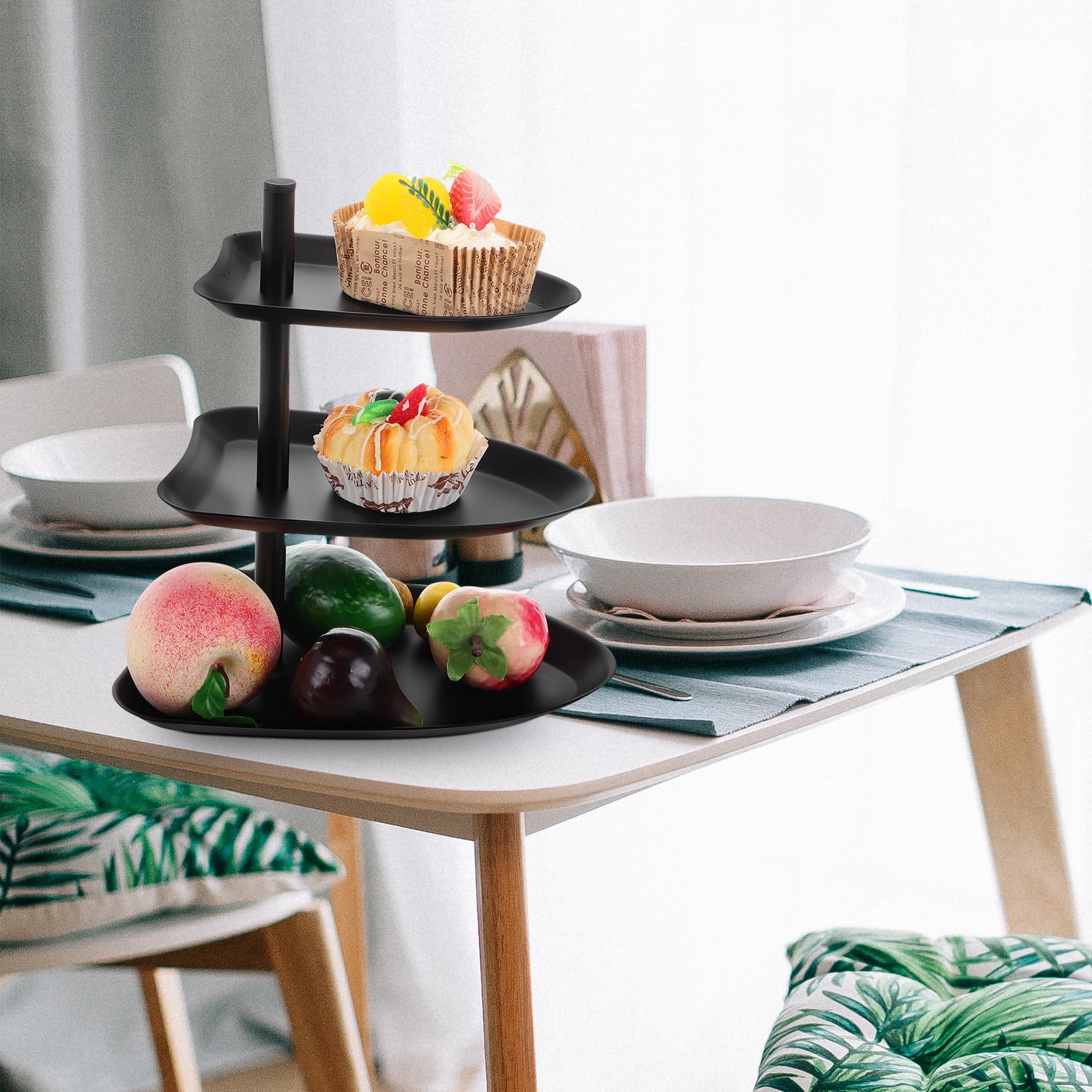 Masteelf 3 Tiered Tray Stand Coffee Table Decor Decorative Tray For ...