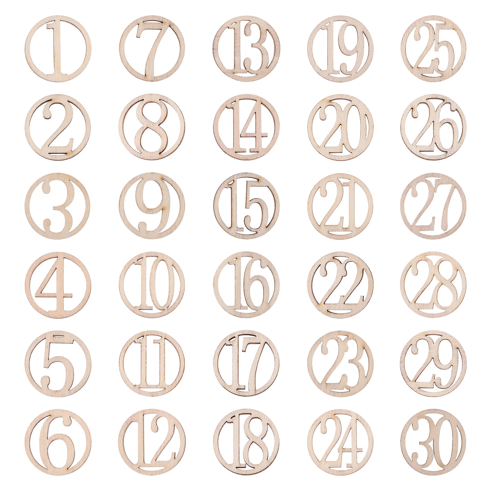 Masteelf 30 Pcs Number Cutouts Keychain Blanks Ornaments Advent ...