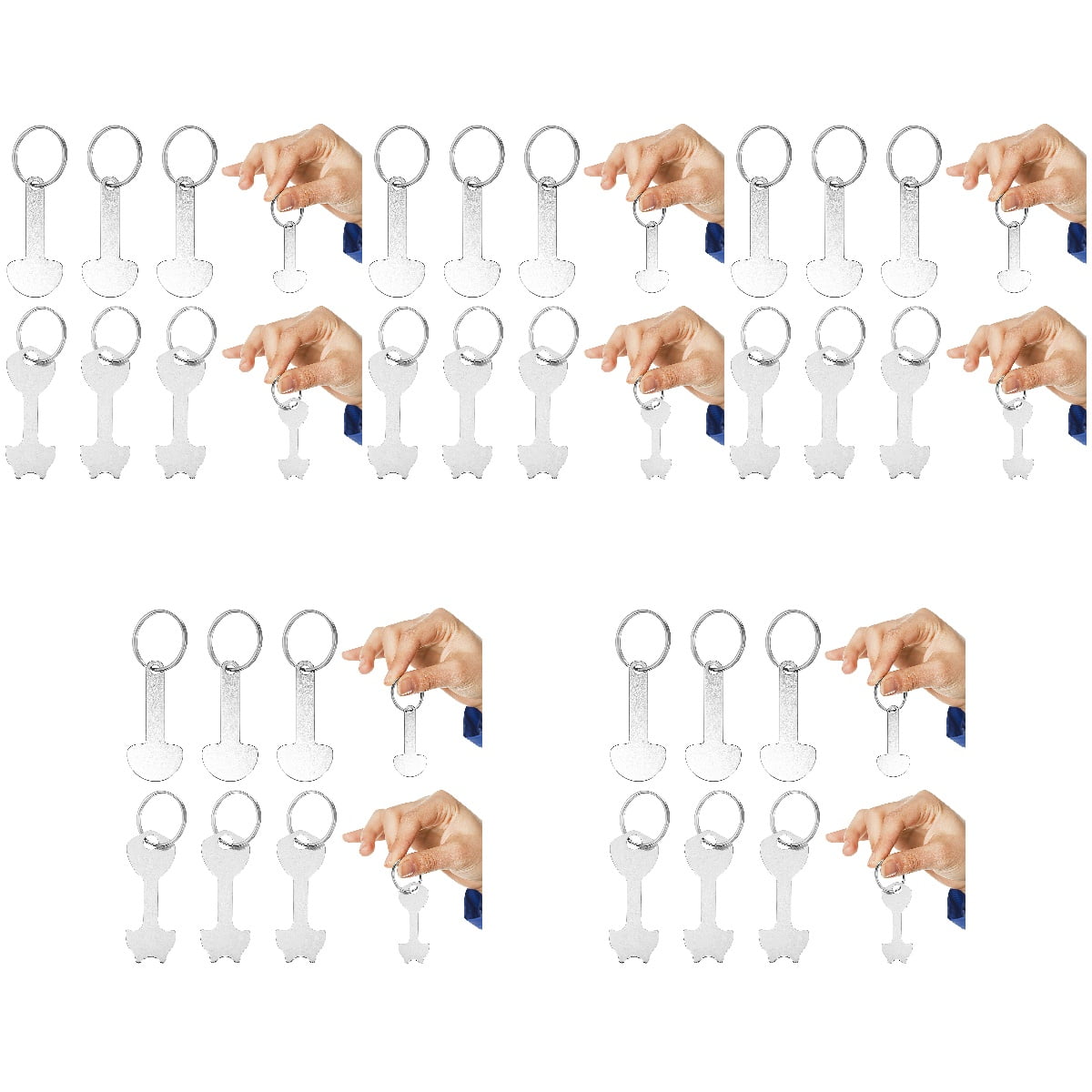 Masteelf 30 Pcs Shopping Trolley Tokens Cart Quarter Keychain Trolley ...