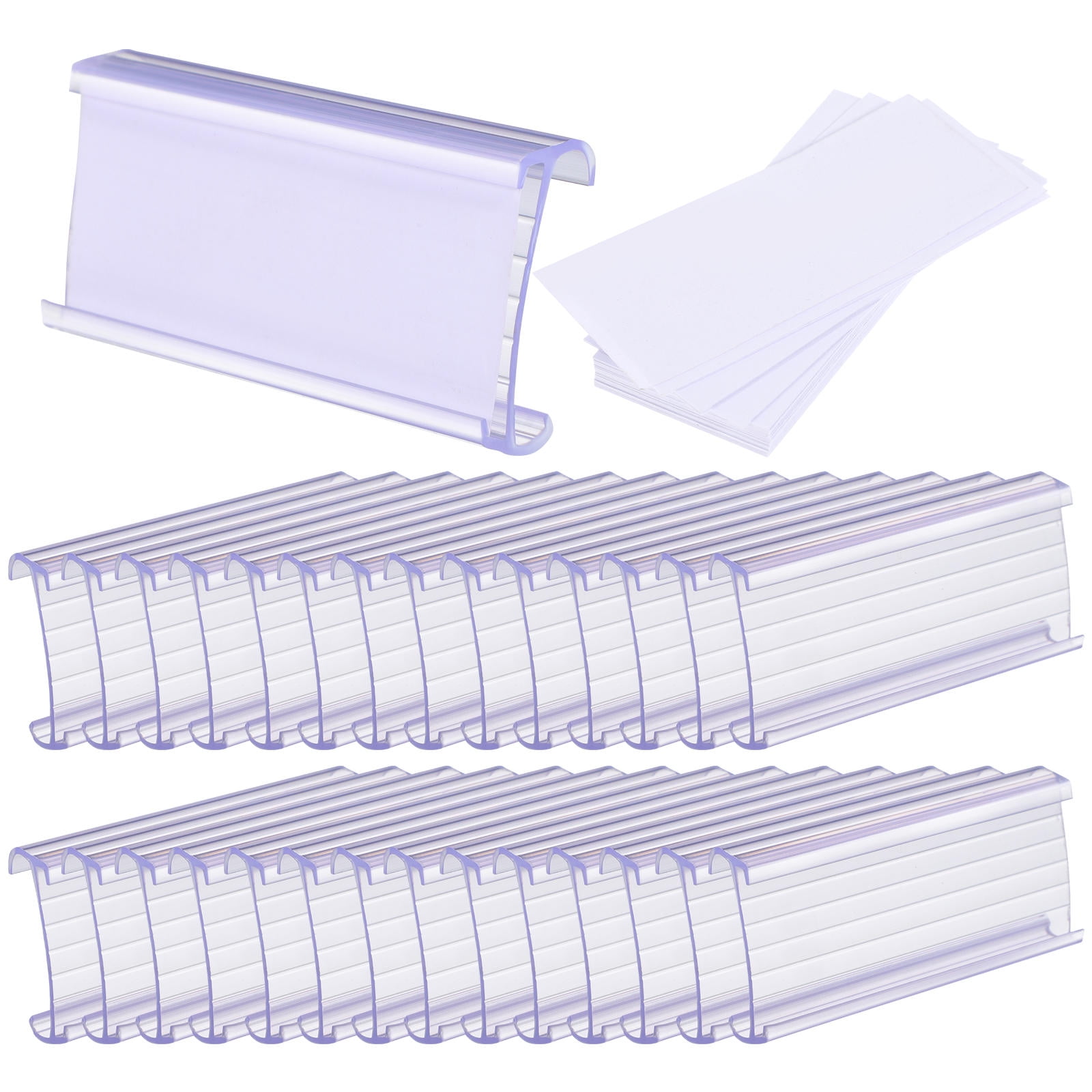Masteelf 30 Sets Wire Rack Label Holders Clear Plastic Shelf Tag ...