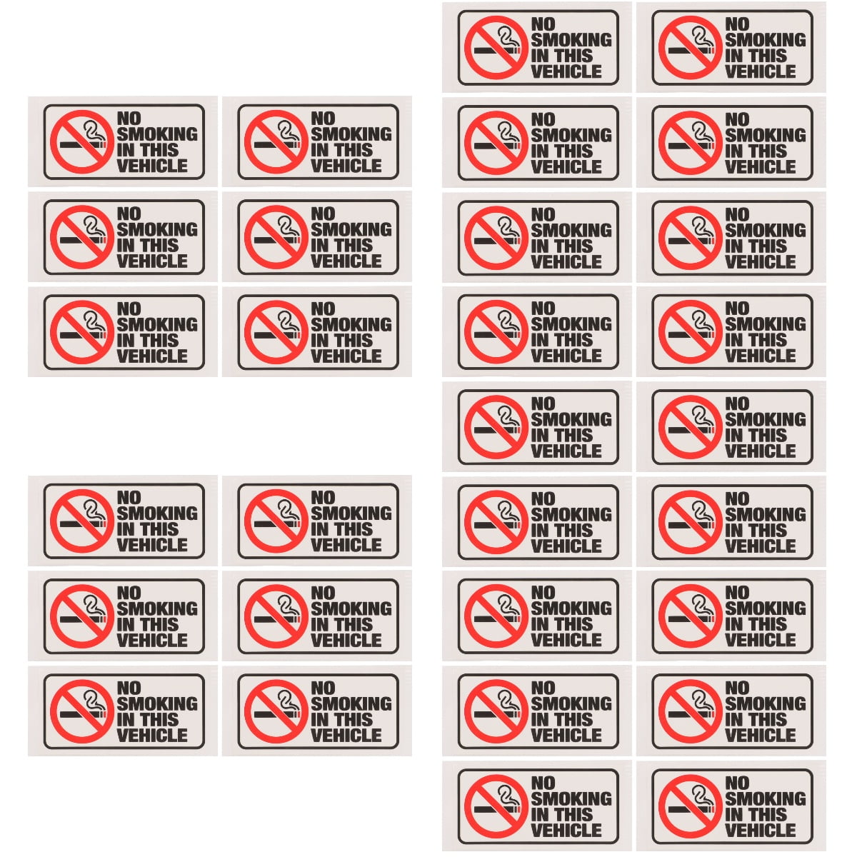 Masteelf 30 pcs Adhesive Sticker Label No Smoking in This Vehicle Decal ...