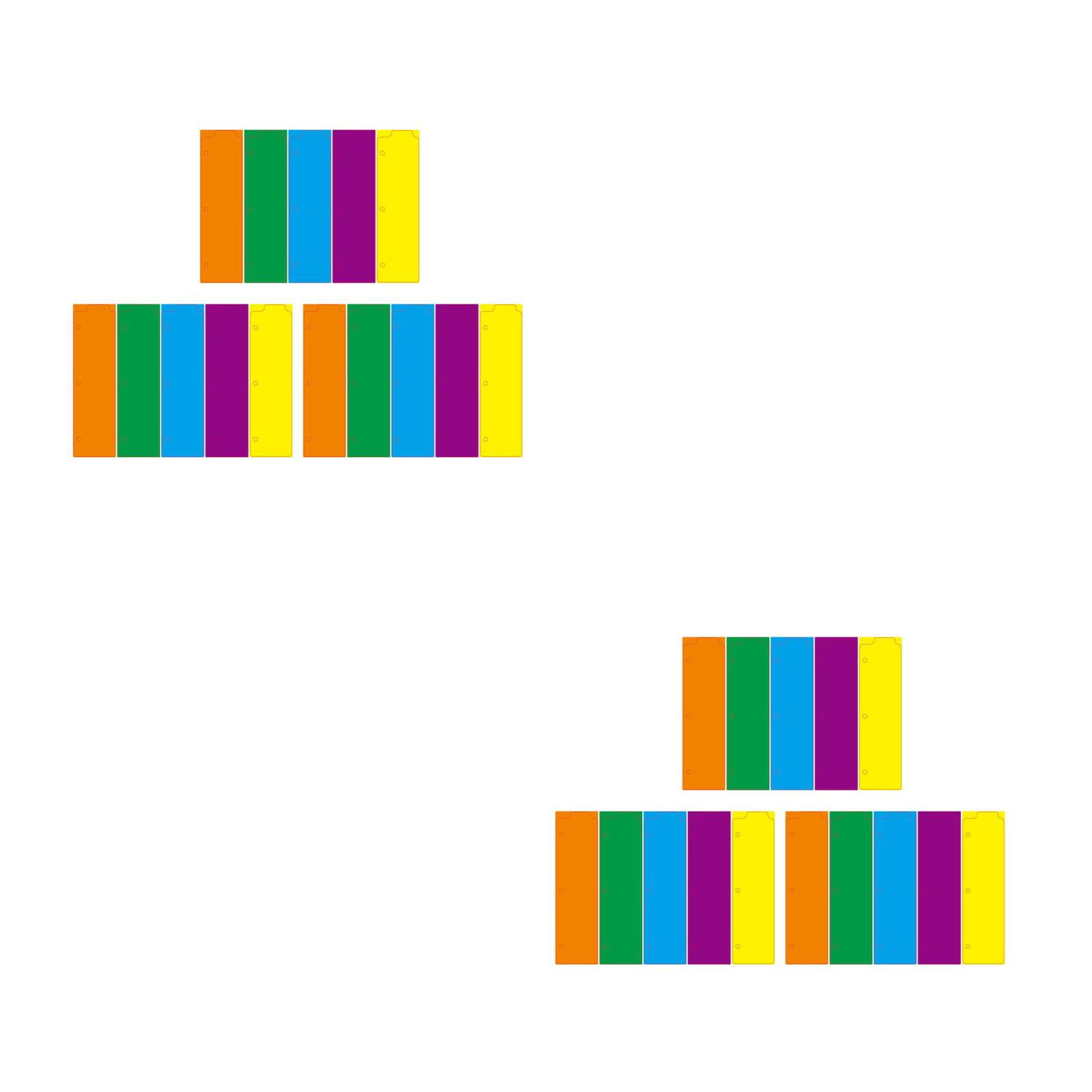 Masteelf 30 pcs Plastic Binder Divider Colorful Snap-in Bookmark Mini ...