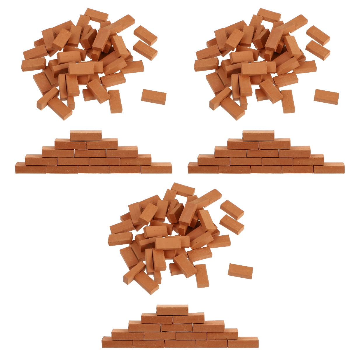 Masteelf 300 Pcs 1:16 Miniature Small Wall Bricks Model for Fairy ...