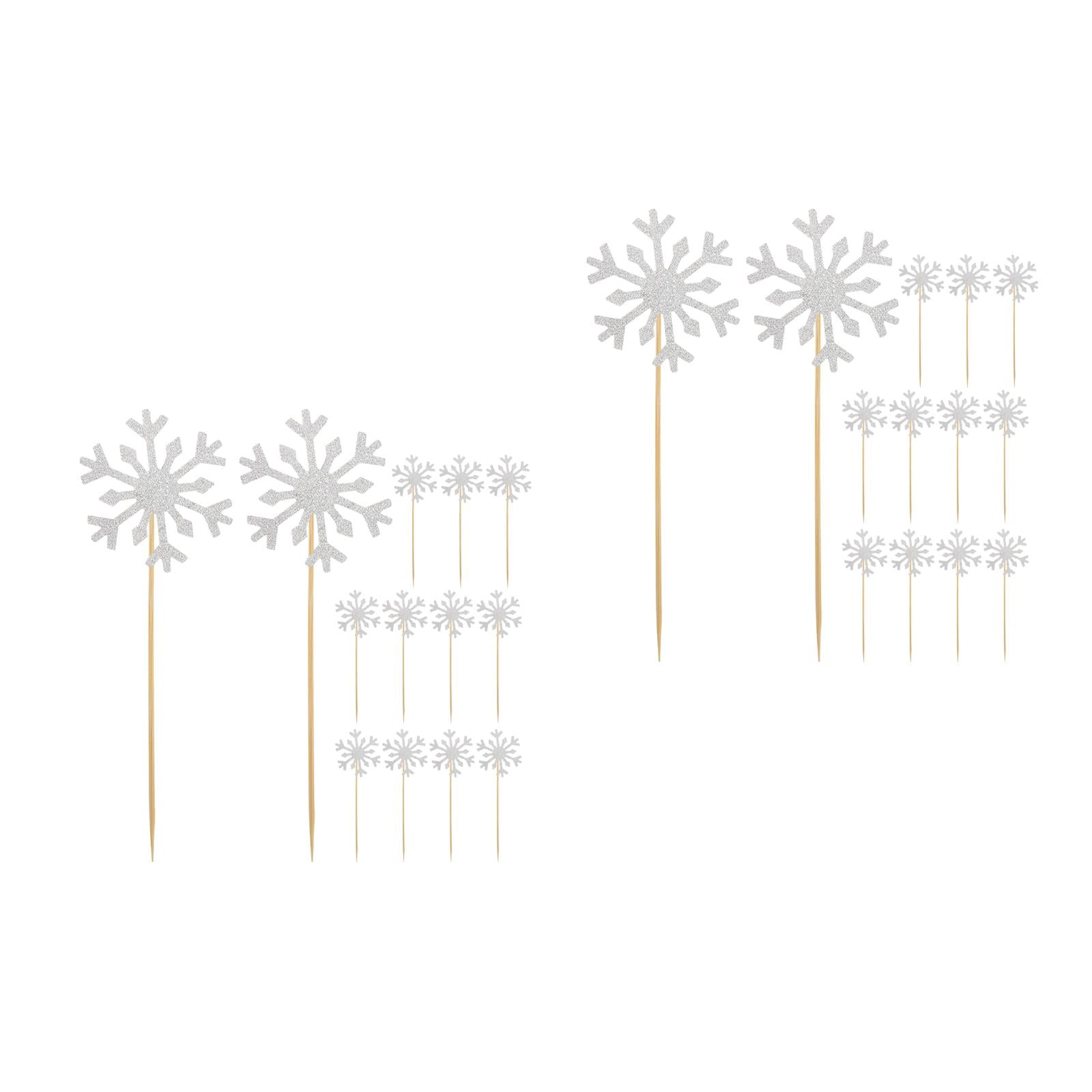 Masteelf 300 Pcs Sparkling Snowflake Cupcake Toppers for Birthdays ...