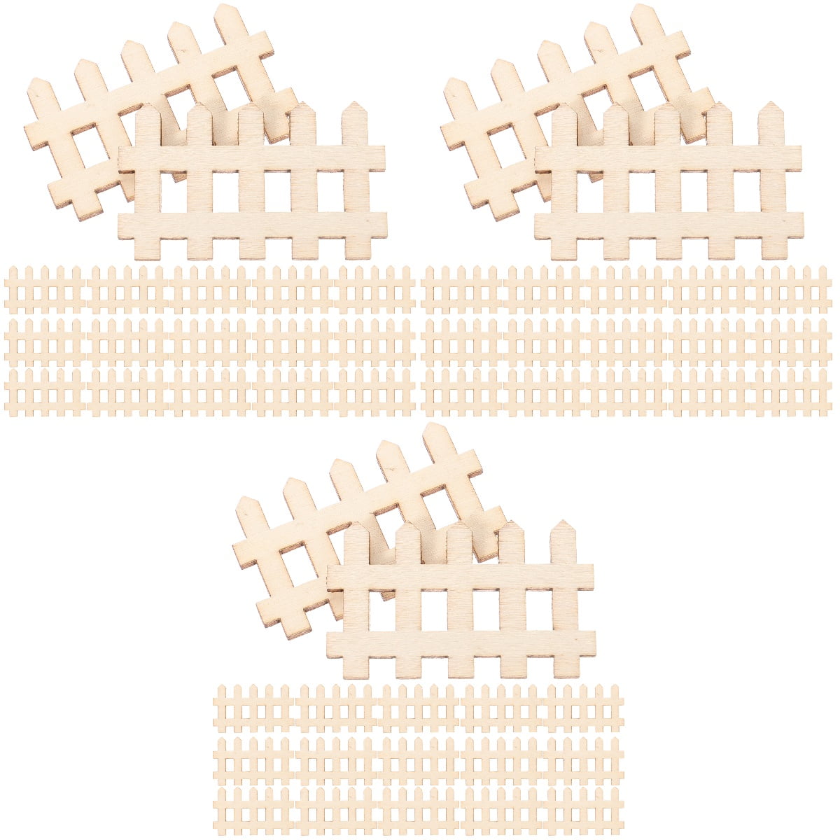 Masteelf 300 pcs Mini Fence Miniature Wooden Fence Mini Picket Fence ...