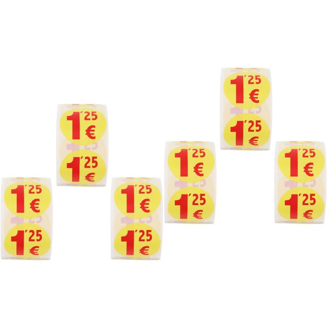 Masteelf 3000 Pcs 1.25 Euro Price Decal Supermarket Price Label Garage ...