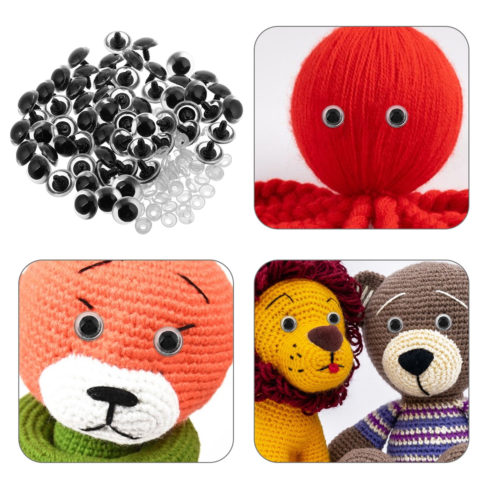 Masteelf 30pcs Dolls Making Craft Eyes Plastic Safety Eyes for ...