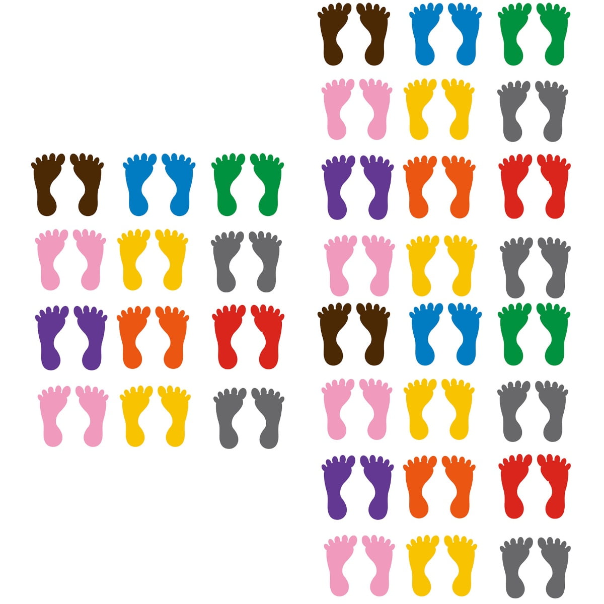 Masteelf 36 Pairs of Colorful Footprint Stickers PVC Floor Decals Baby ...