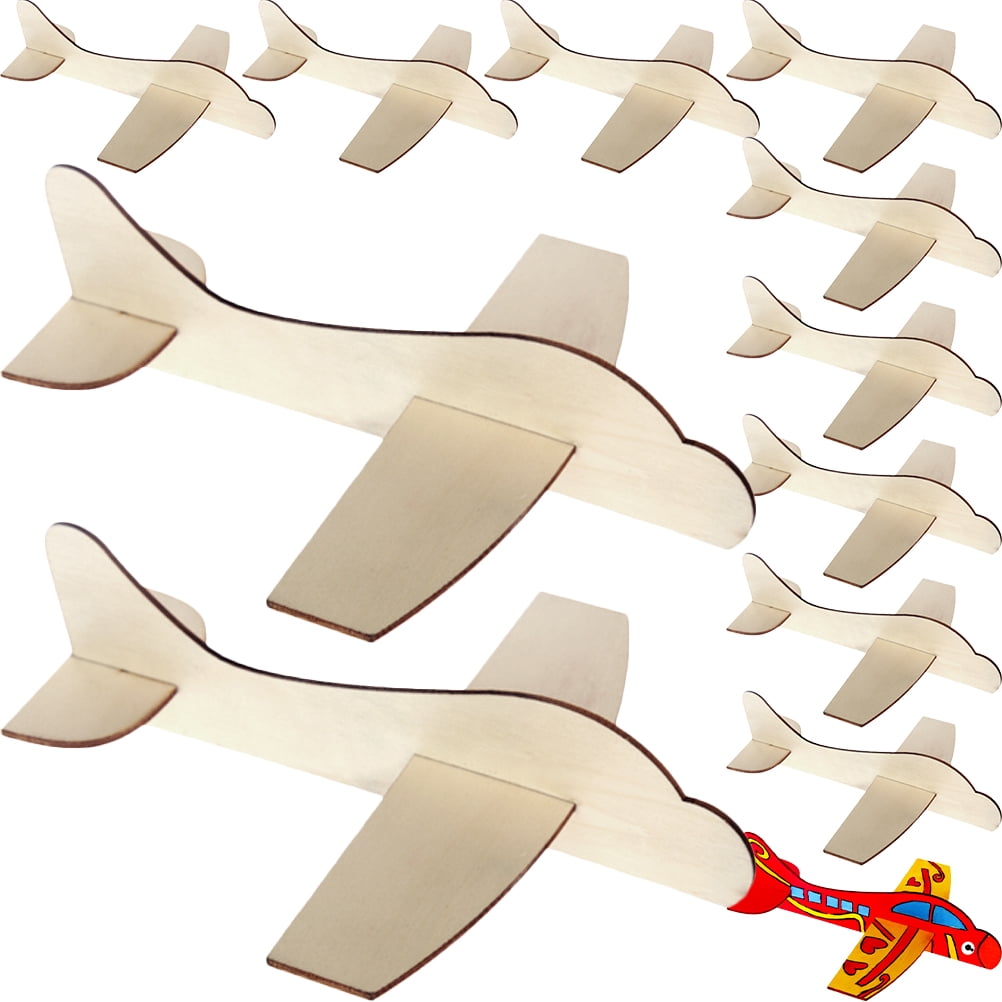 Masteelf 36 Pcs Wood Airplane Model Assemble Planes DIY Blank Painting ...