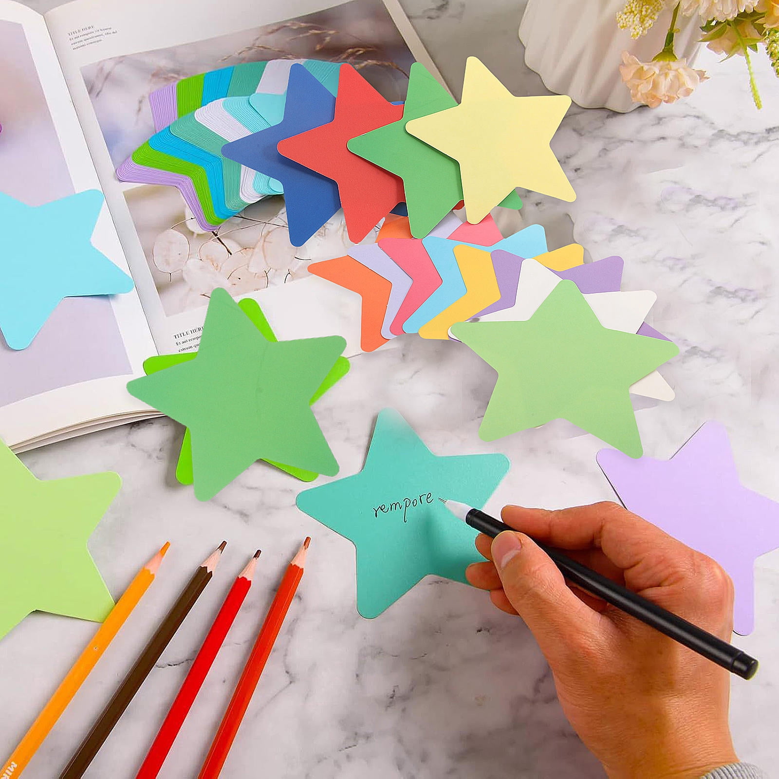 Masteelf 360pcs DIY Paper Stars Cutouts for Bulletin Board Classroom ...