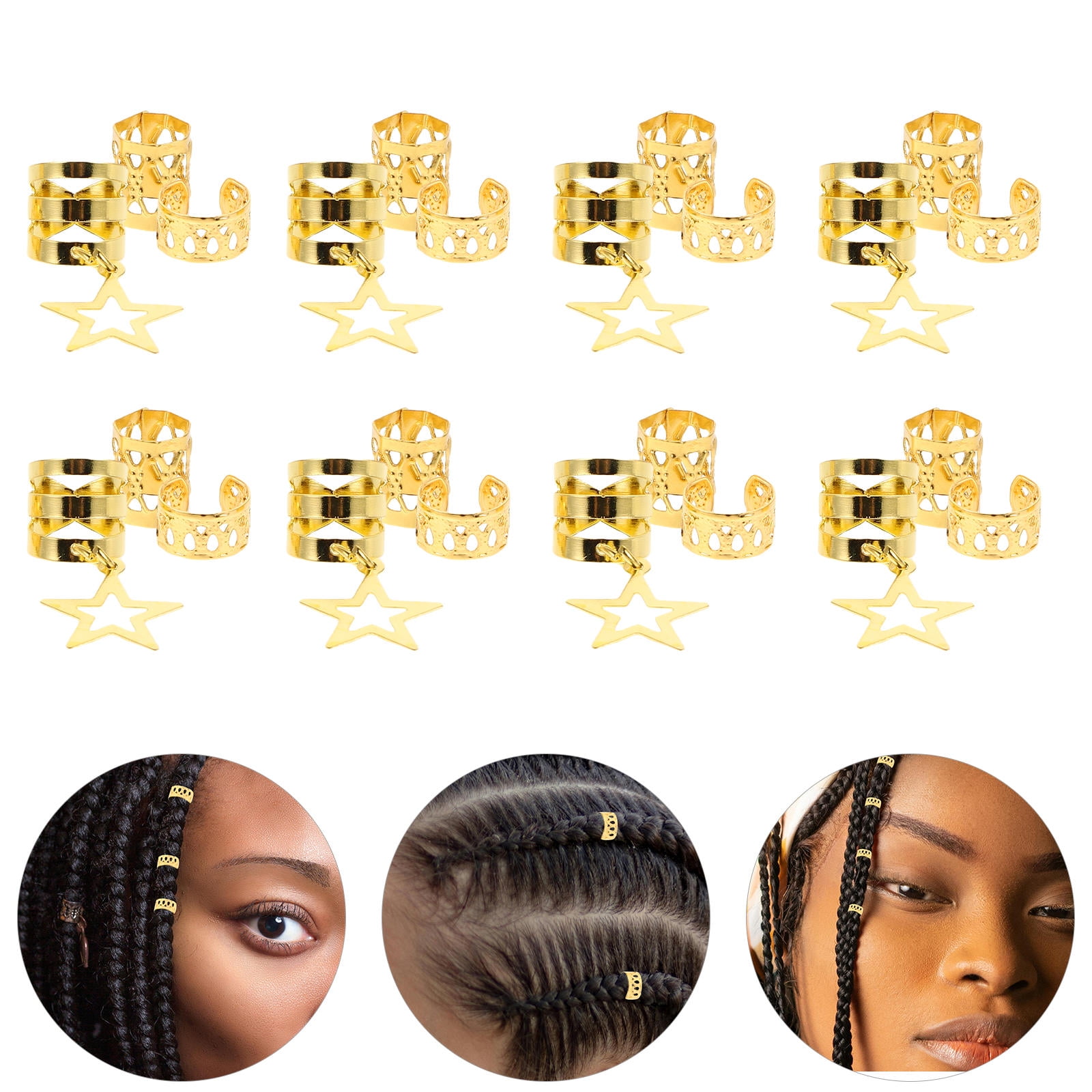 Masteelf 36pcs Dreadlocks Beads Metal Hair Cuffs Stylish Hair Braiding ...