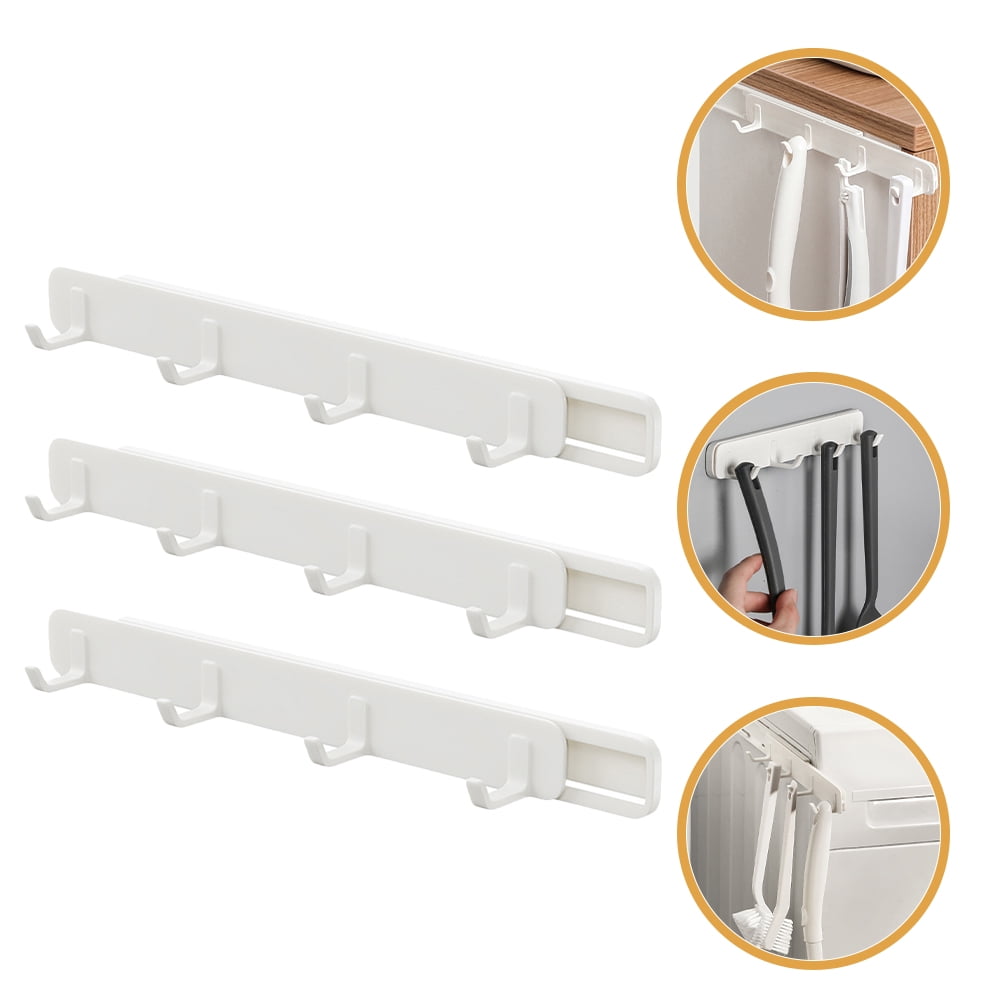 Masteelf 3Pcs Hat Rack for Wall Sliding Storage Hook Rack Pull Out ...