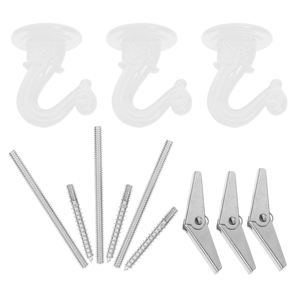 Masteelf 3-Pack Heavy Duty White Ceiling Hooks with Hardware for ...