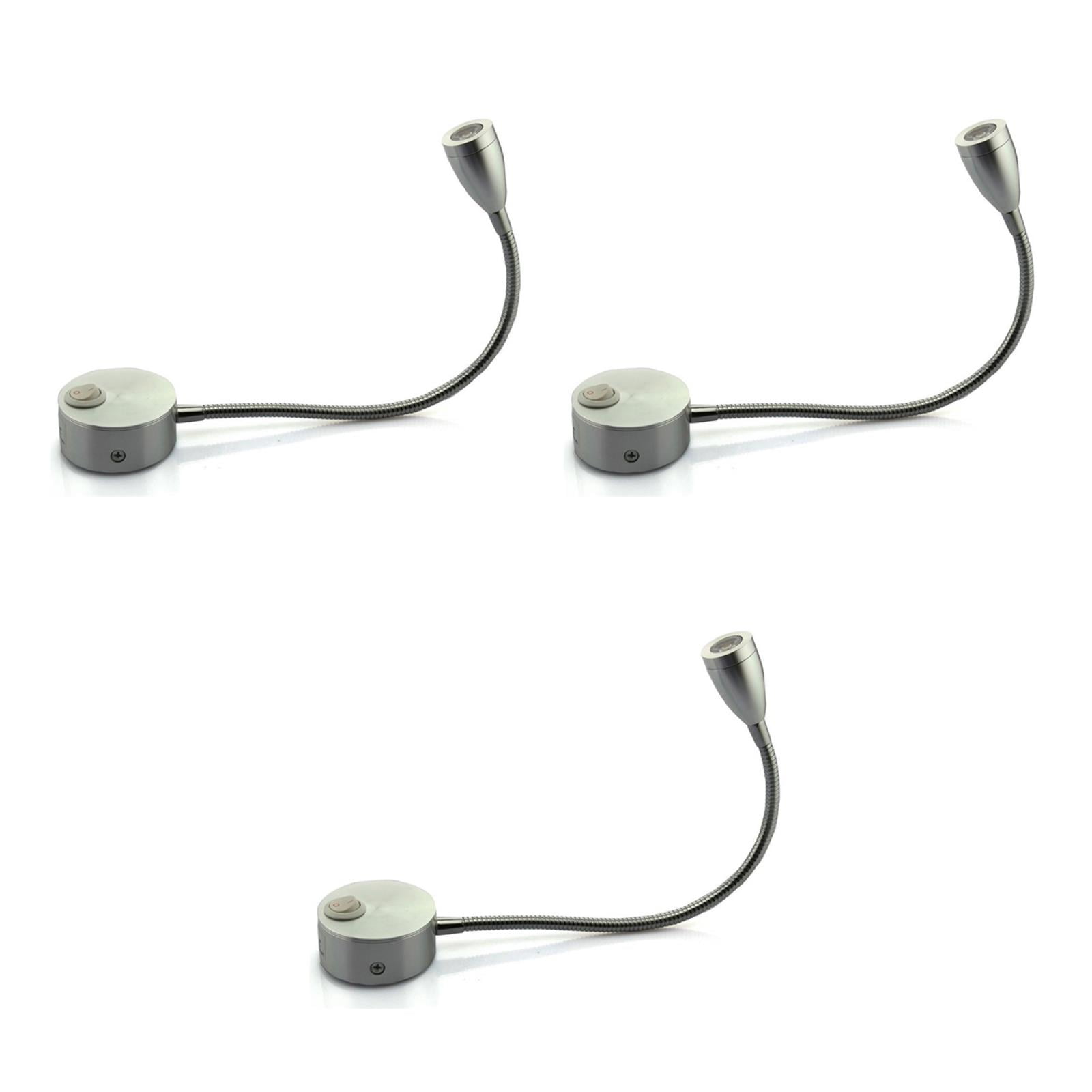Masteelf 3pcs AC 85-265V 3W 360-degree Flexible Arm LED Wall Light LED Reading Light Bedside ...