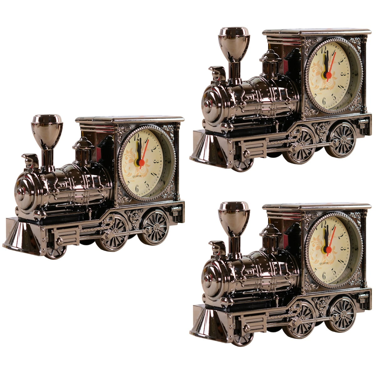 Masteelf 3pcs Alarm Clock Train Figurine Vintage Train Model Desktop ...